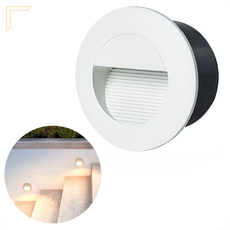 Balizador Redondo De Embutir Parede Branco Led Escada Lup90 :: Acende a Luz